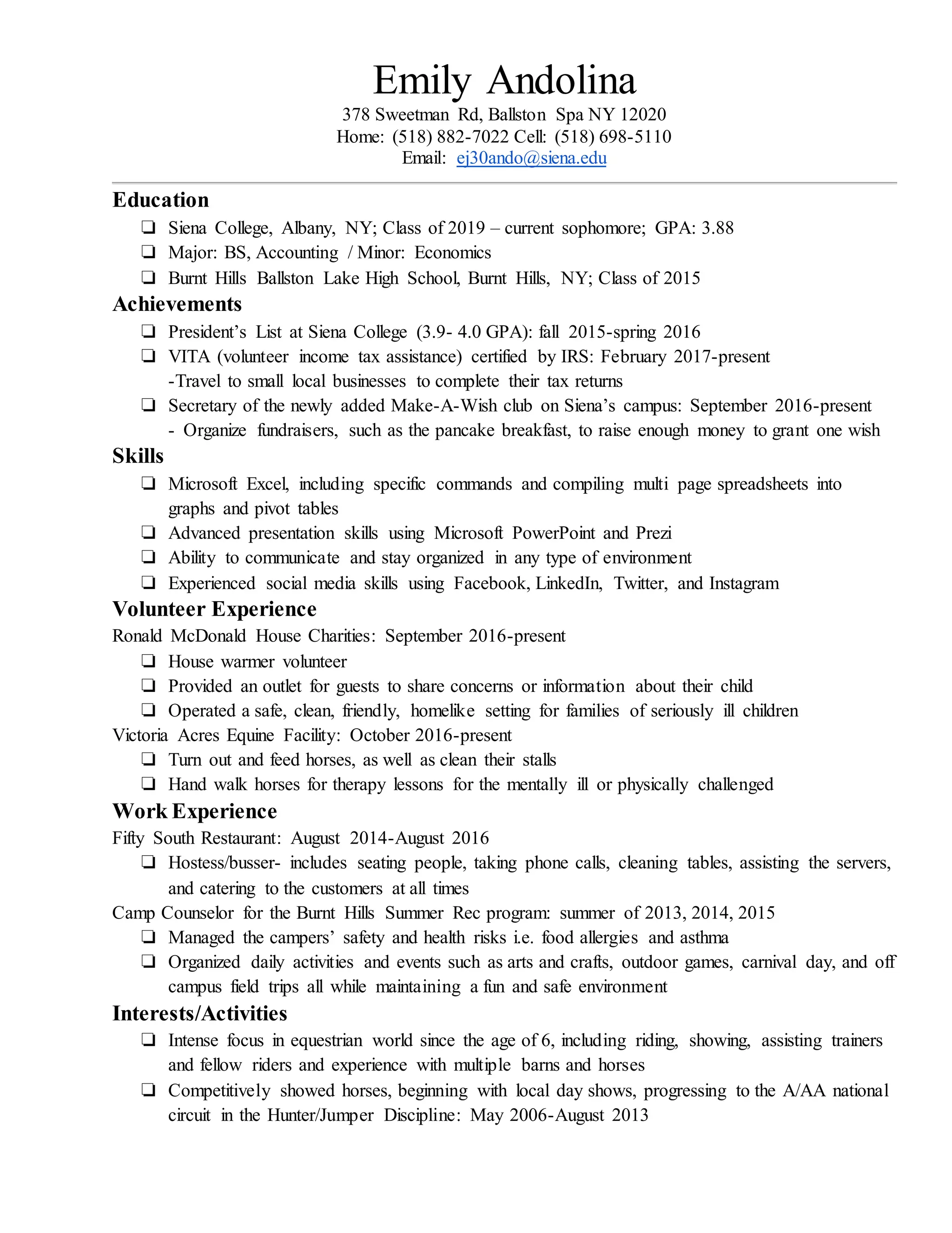 E.andolina resume | DOCX