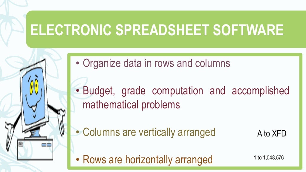 ELECTRONIC SPREADSHEET SOFTWARE electronic-spreadsheet-software