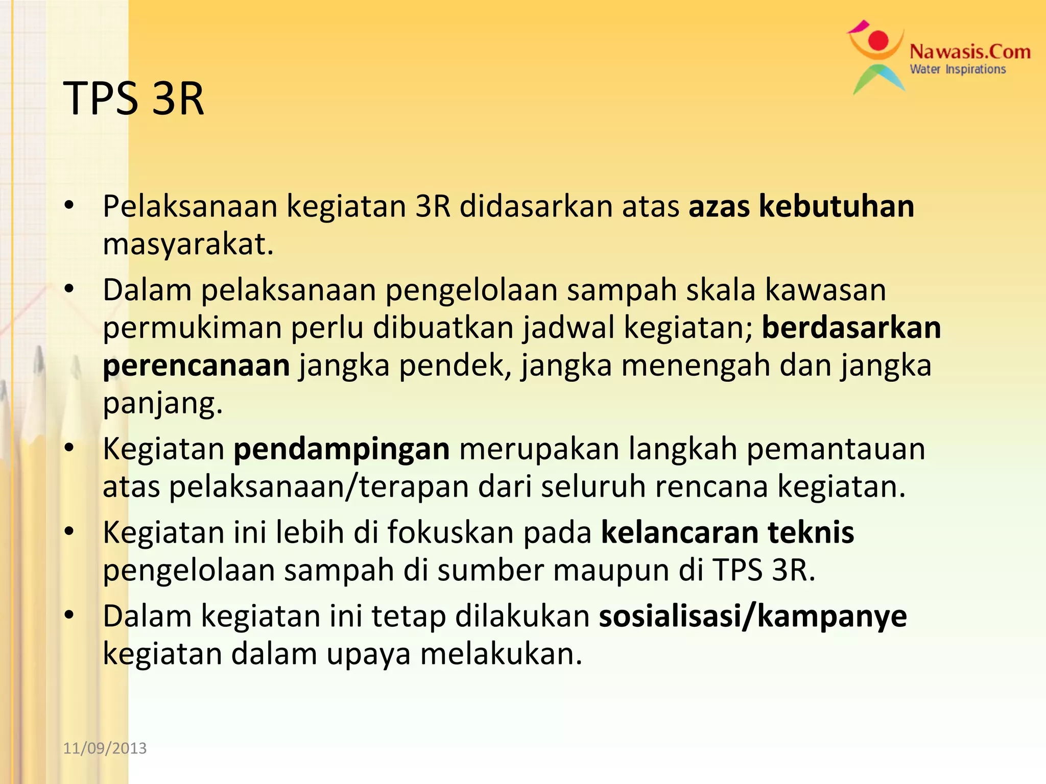 TPS 3R (Reduce, Reuse & Recycle) Berbasis Masyarakat | PDF