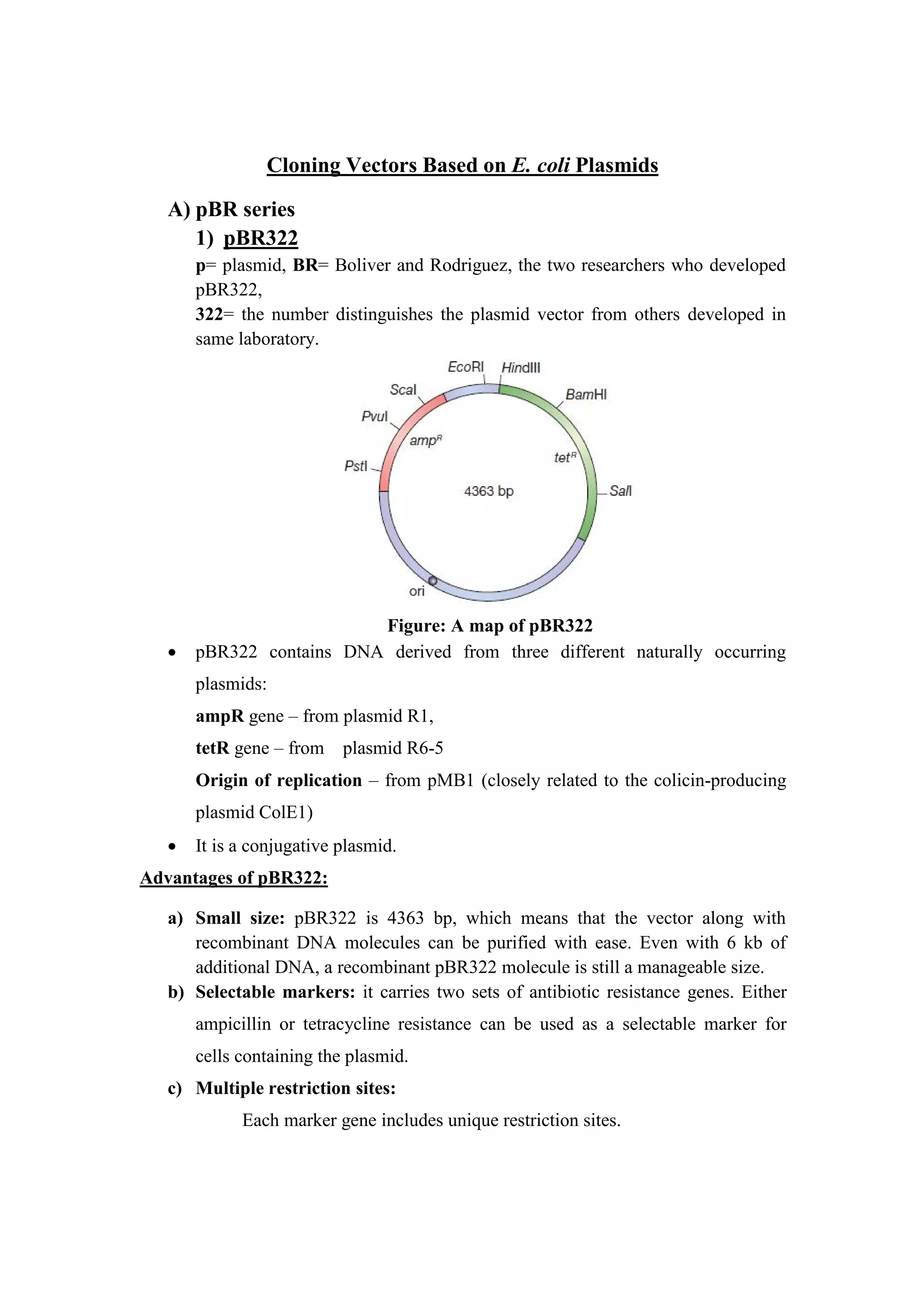 E. coli plasmids based vectors | PDF