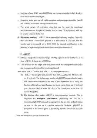 E. coli plasmids based vectors | PDF