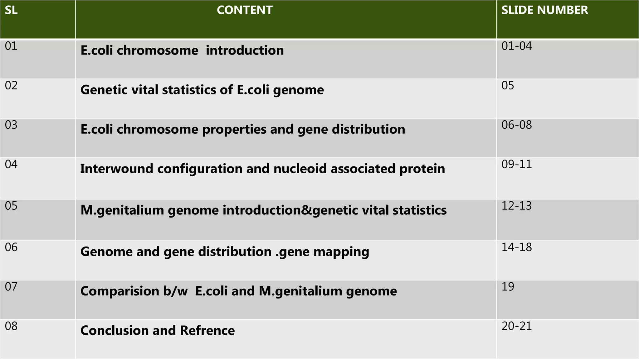 E.coli and m.genitalium genome copy | PPTX