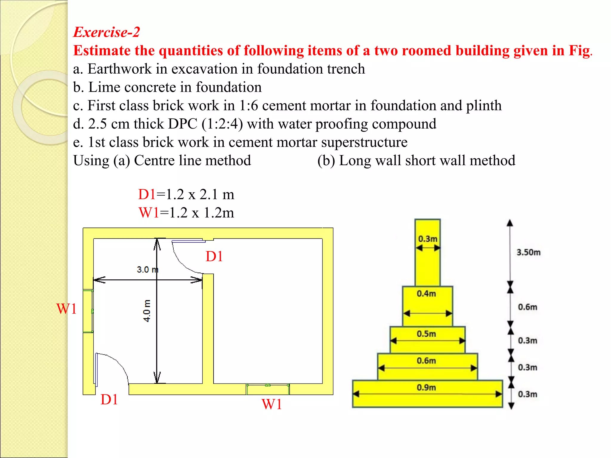 E.C.V detail estimate By centre line and Long wall short wall method | PDF