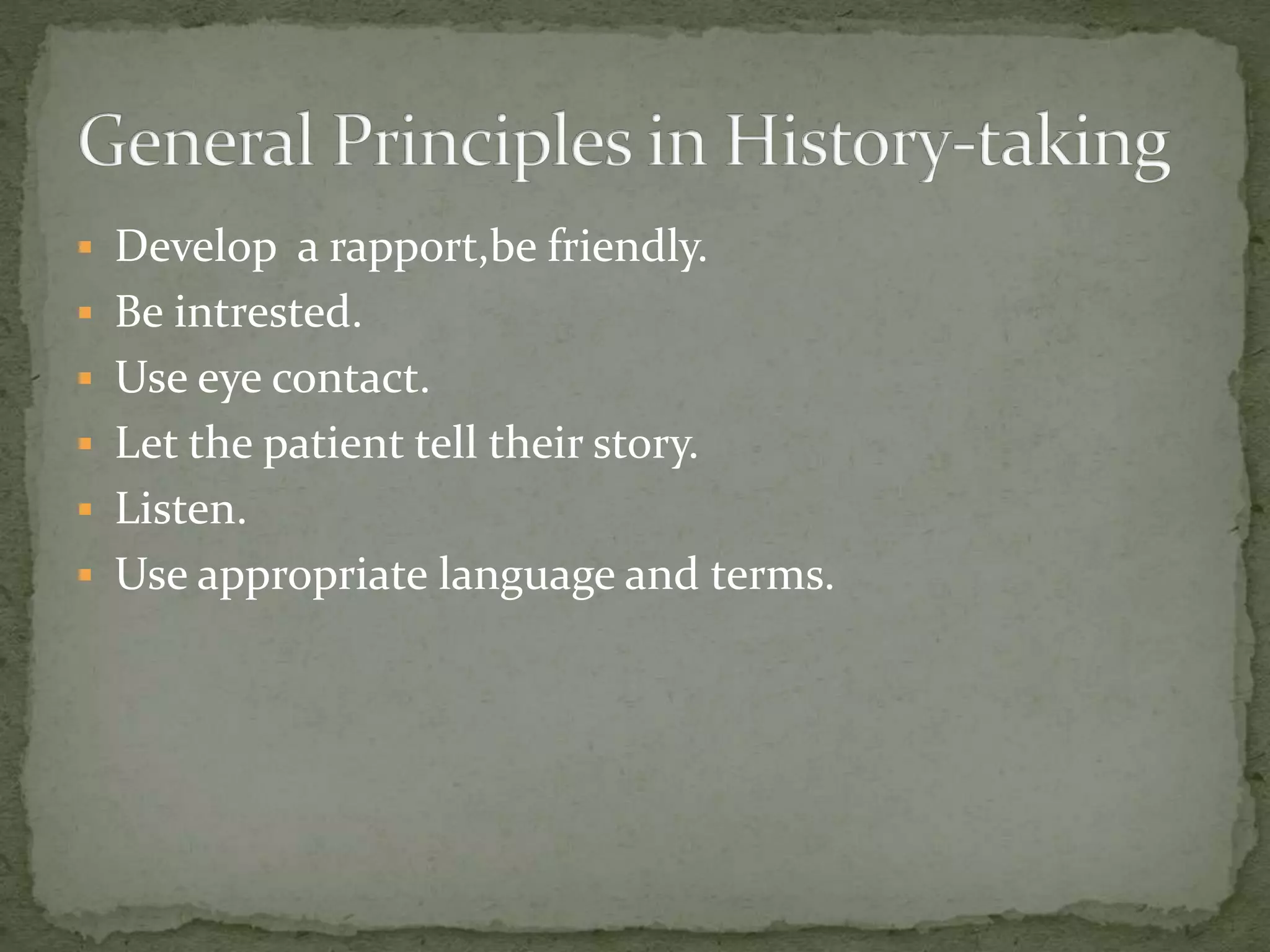 History-taking of a patient | PPT