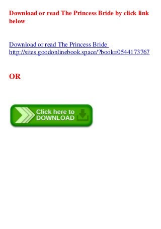 E.B.O.O.K$ The Princess Bride DOWNLOAD