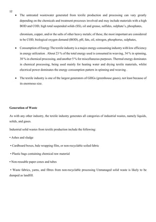Environment impact assessment of textile industry | PDF