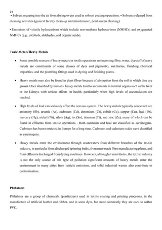 Environment impact assessment of textile industry | PDF