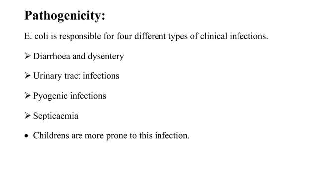 Escherichia Coli ppt for nursing students | PPTX