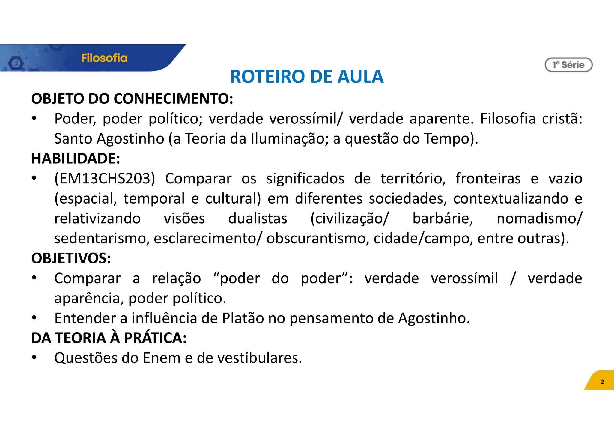 E. MÉDIO 1 MANHÃ FILOSOFIA 20 06 2023 SANTO AGOSTINHO A TEORIA DA ...