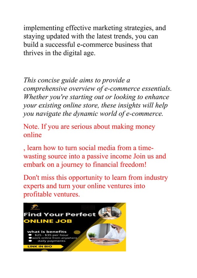 e-commerce IN A simplified manner:Ebook | PDF