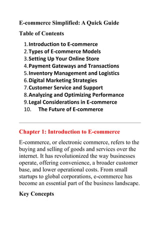 e-commerce IN A simplified manner:Ebook | PDF