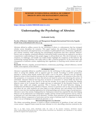 Understanding the Psychology of Altruism (www.kiu.ac.ug) | PDF