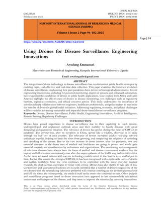 Using Drones for Disease Surveillance: Engineering Innovations (www.kiu ...
