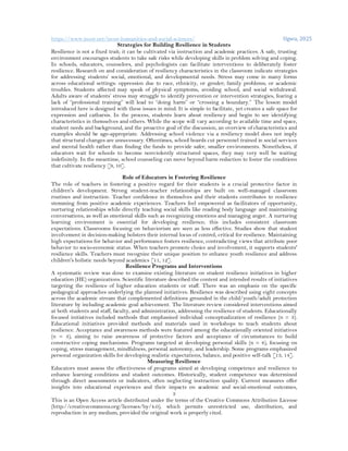 Building Resilience in Students and Educators (www.kiu.ac.ug) | PDF