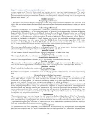 Attitude and Practices towards Pain Management among Nurses working at ...