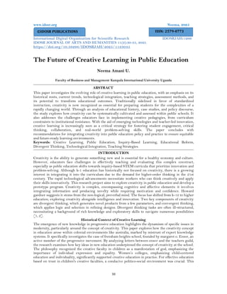 The Future of Creative Learning in Public Education (www.kiu.ac.ug) | PDF