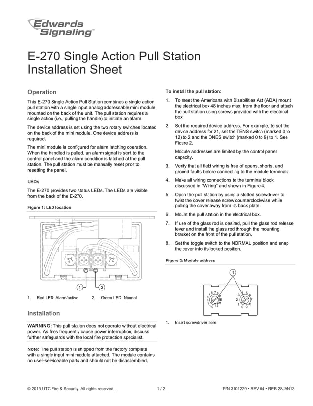 Edwards Signaling E-270 Installation Manual | PDF | Technology & Computing