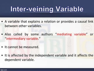 variables in educational research | PPTX