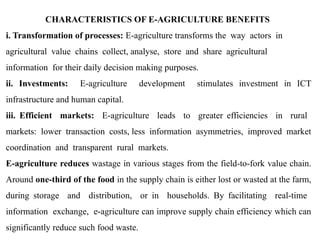 E-Agriculture, Advantage of E agriculture and application of ICT in ...