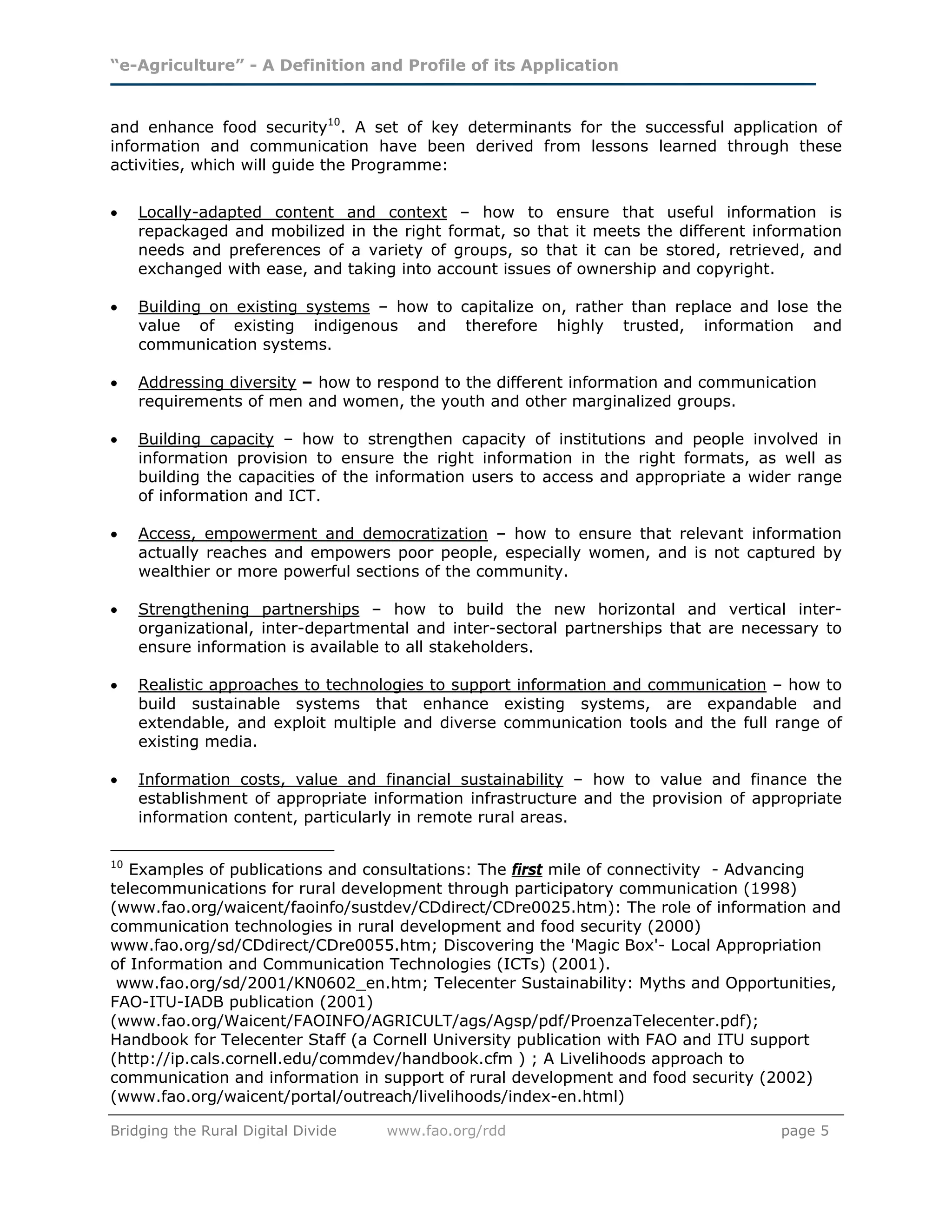 E agriculture - a definition and profile of its application | PDF