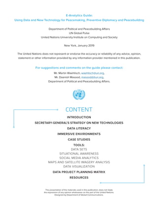 Using Data and New Technology for Peacemaking, Preventive Diplomacy, and Peacebuilding - An E ...
