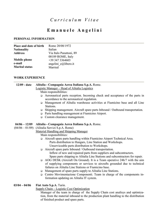 E.angelini cv english | PDF