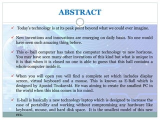 E ball technology ppt by arun | PPTX