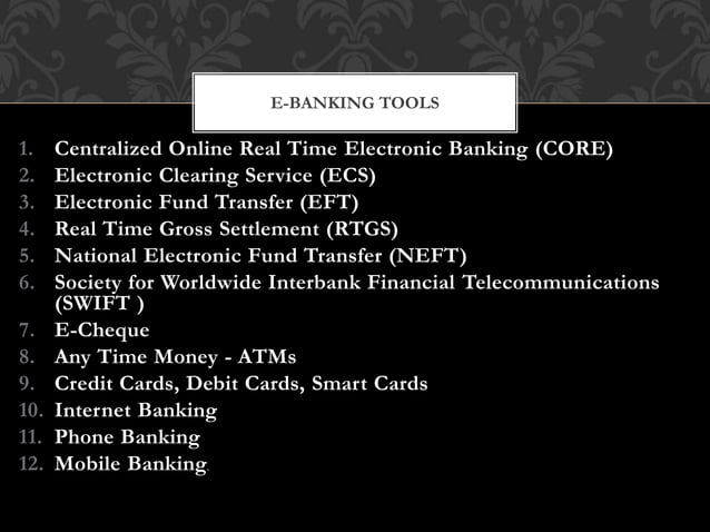 E banking Services | PPSX | Internet | Computing