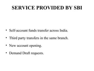 E banking service of sbi bank | PPT