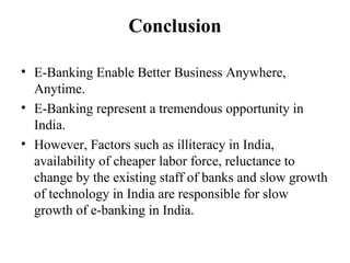 E banking service of sbi bank | PPT