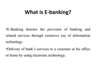 E banking service of sbi bank | PPT