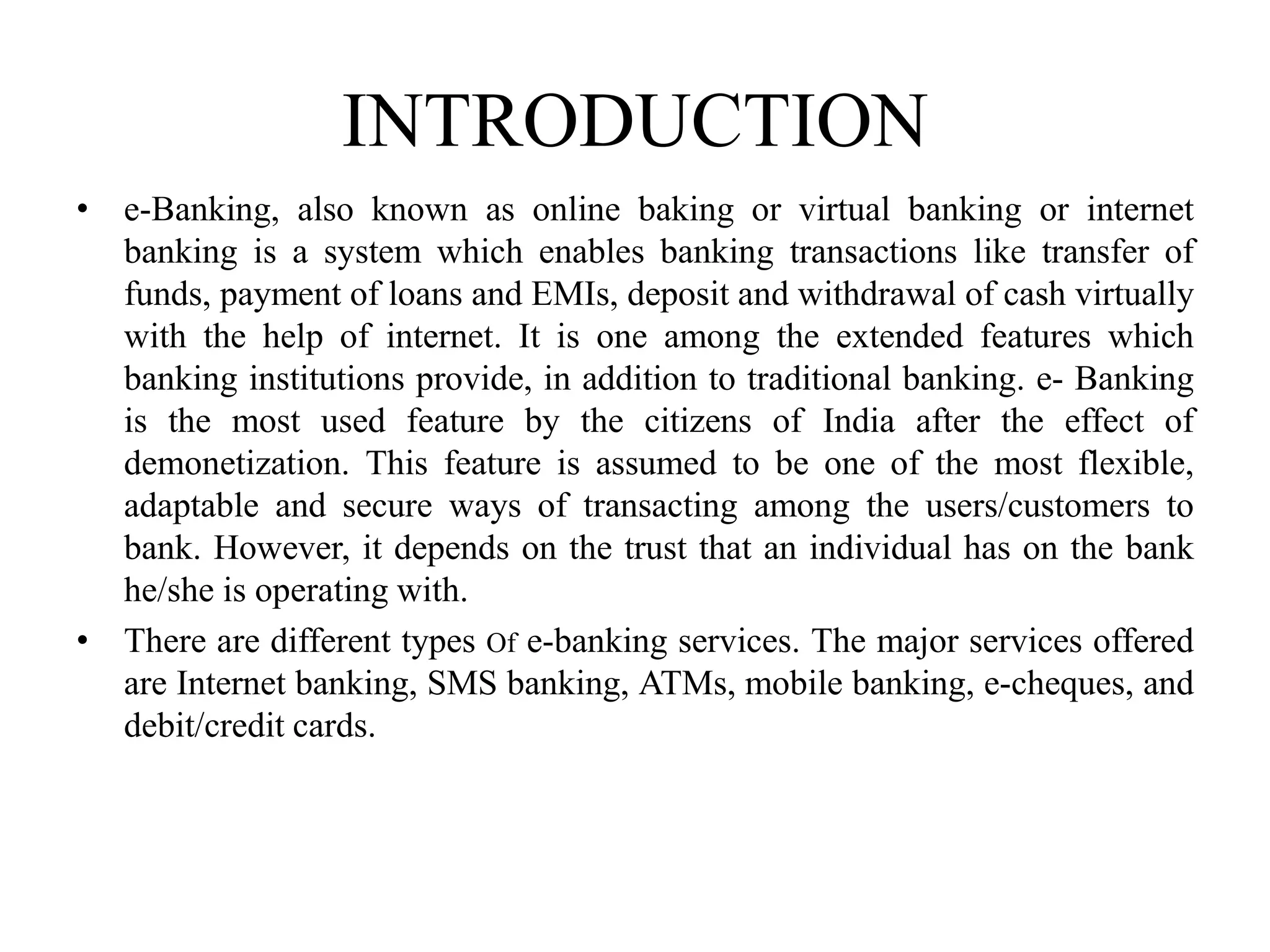 E banking system benefits and challenges | PPTX