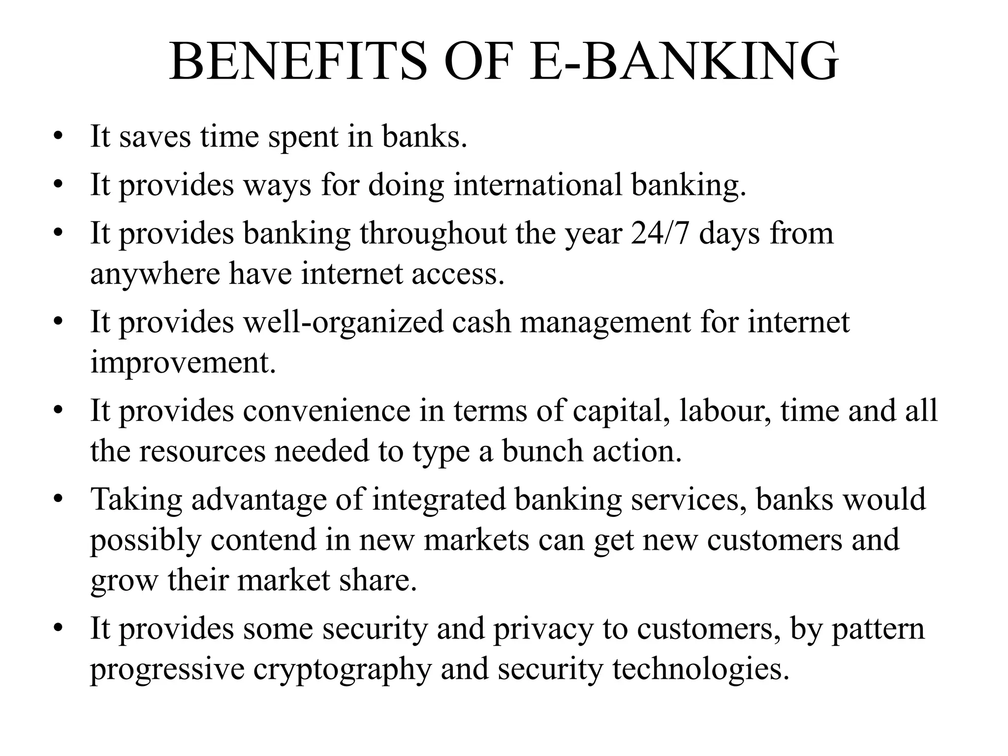 E banking system benefits and challenges | PPTX