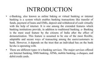 E banking system benefits and challenges | PPTX