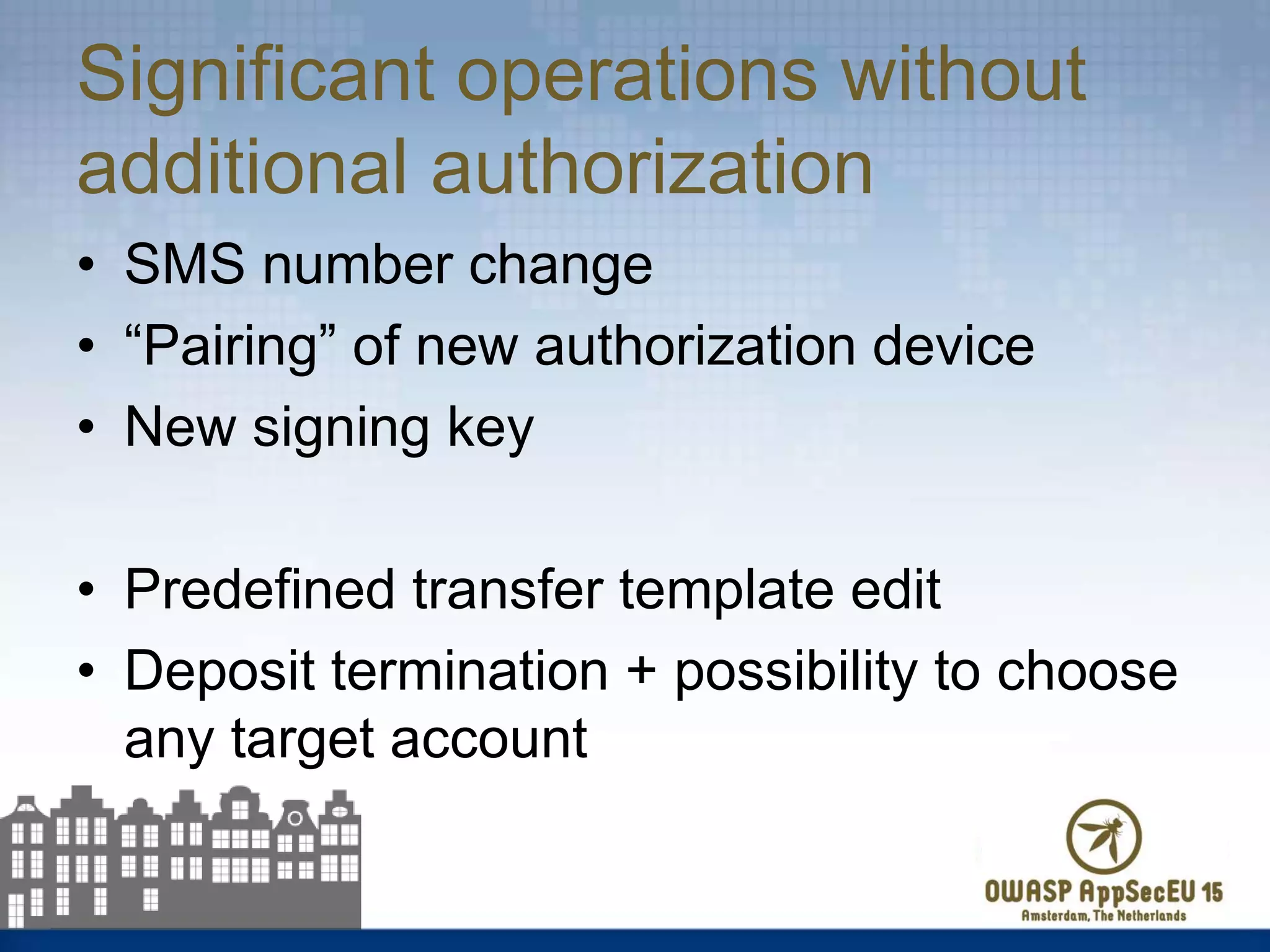 Appsec Eu 2015 E Banking Transaction Authorization Possible Vulnerabilities Security