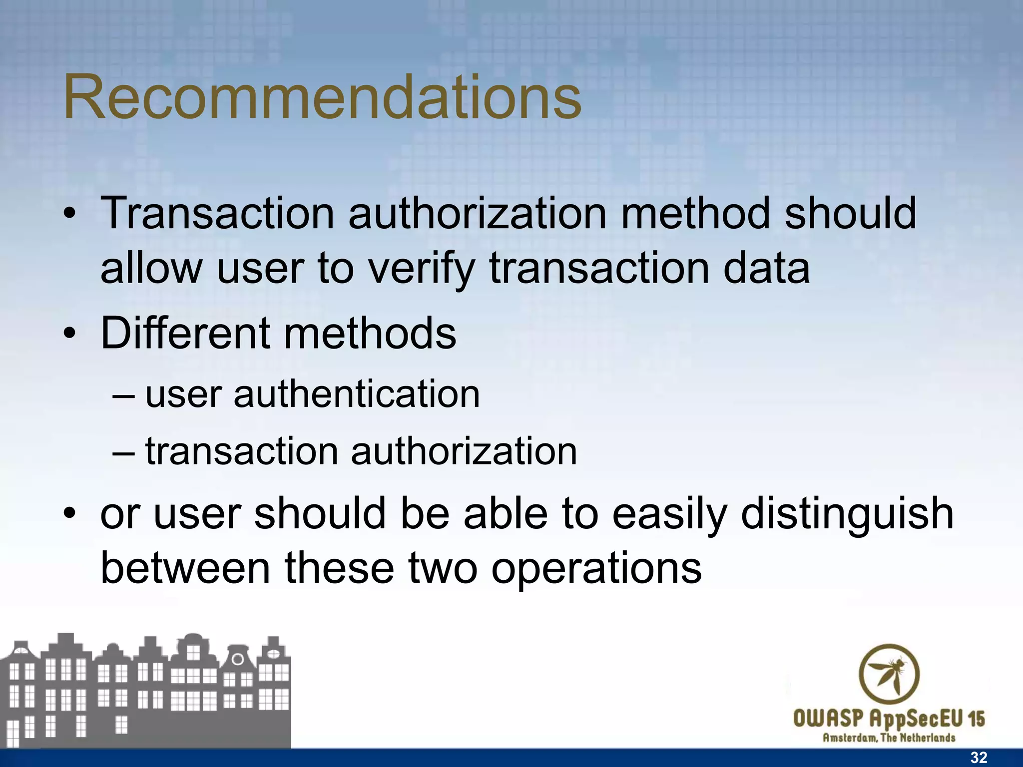 Appsec Eu 2015 E Banking Transaction Authorization Possible Vulnerabilities Security