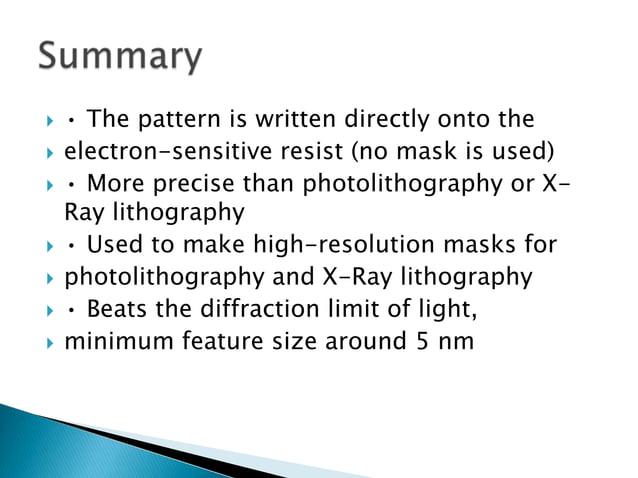 E beam lithography | PPTX