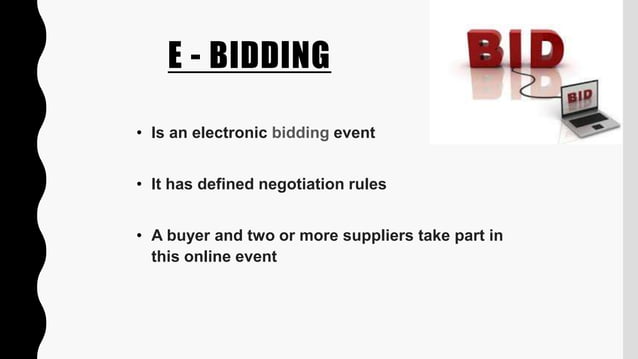 E bidding and e-tendering | PPTX