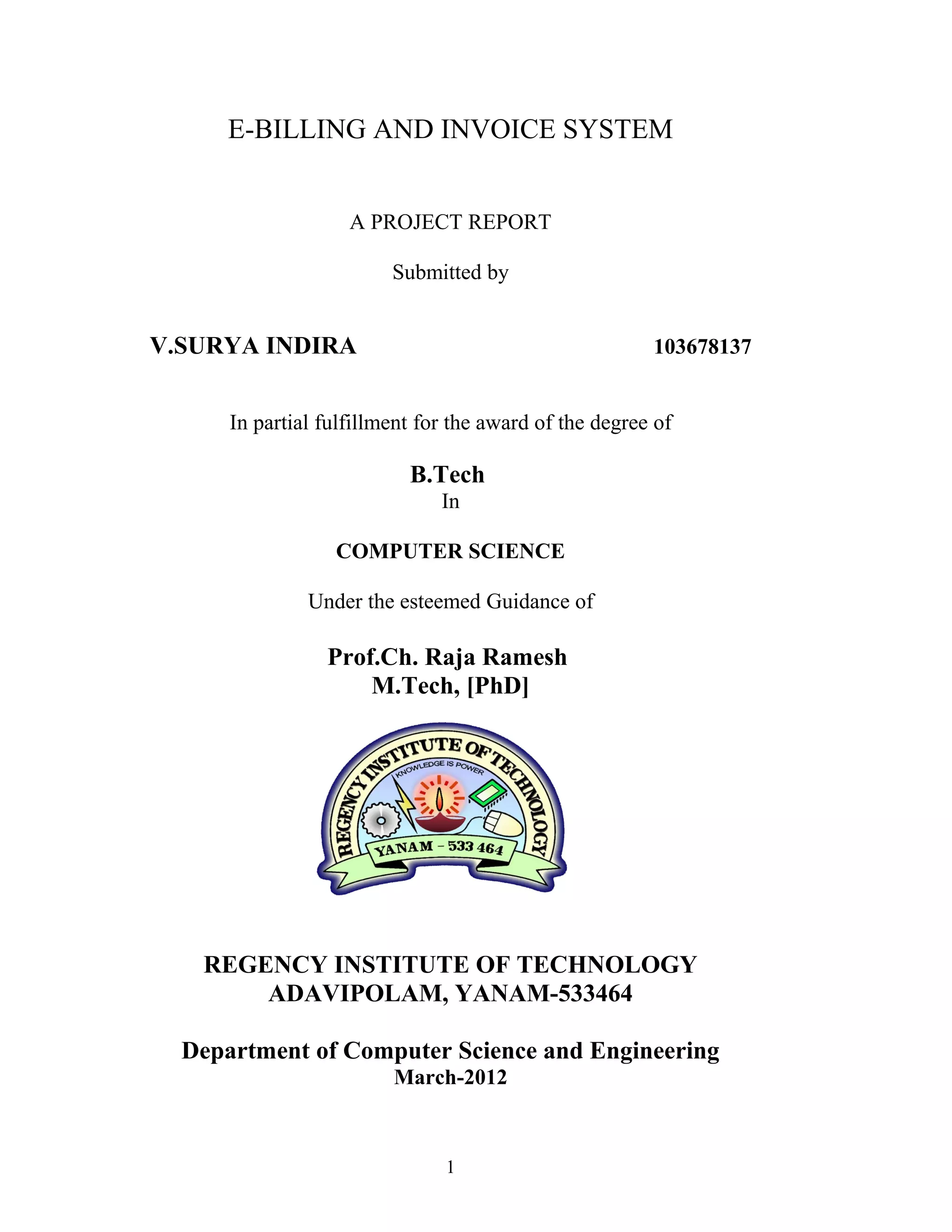 E billing and invoice system | DOC