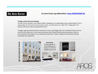 AROS KURSER - 7 tips til at øge værdien af medarbejdernes efteruddannelse | PPT