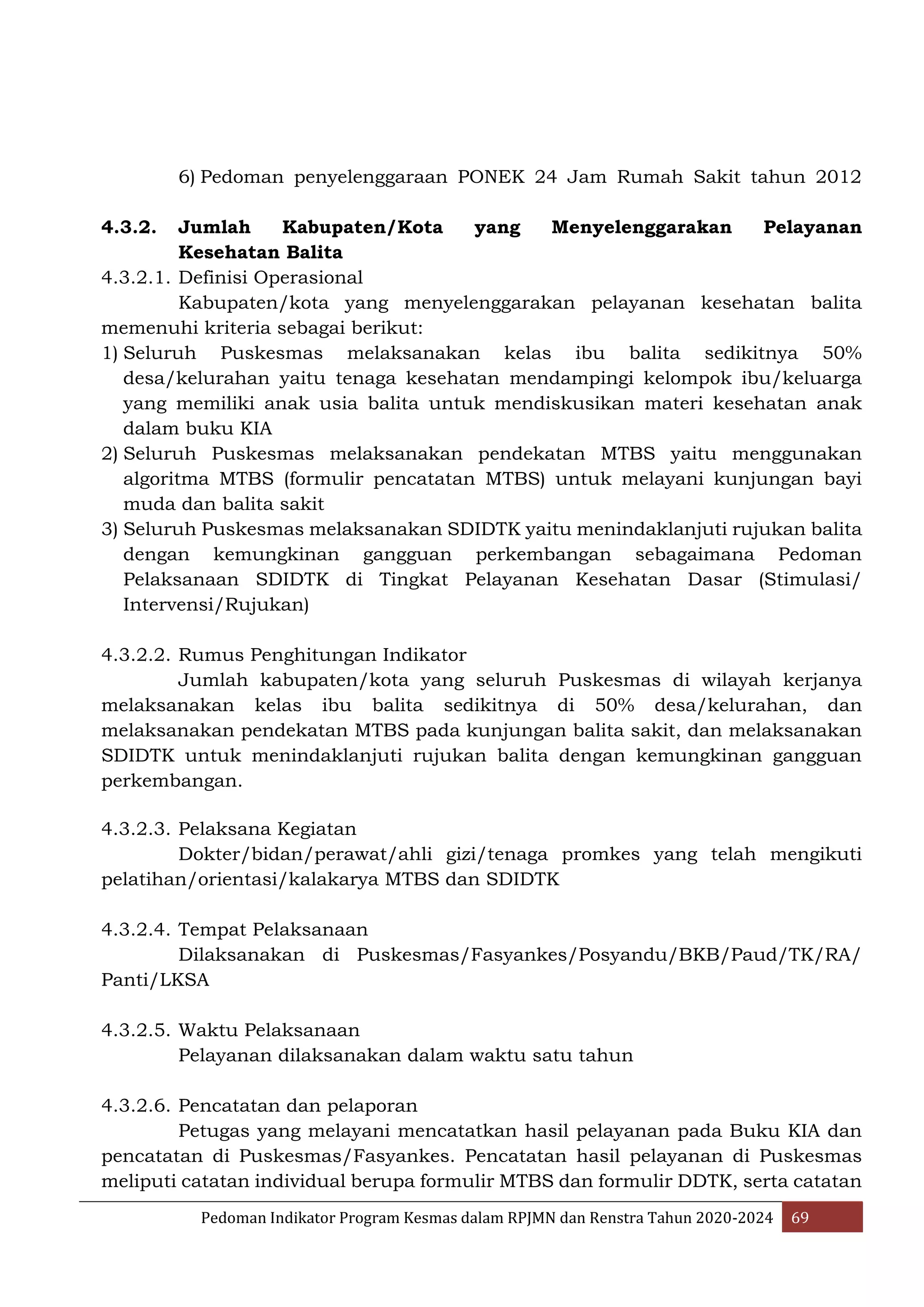 Indikator Kesehatan Masyarakat 2020-2024 | PDF