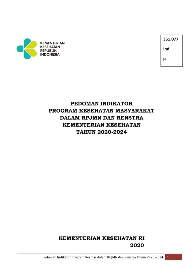 Indikator Kesehatan Masyarakat 2020-2024 | PDF