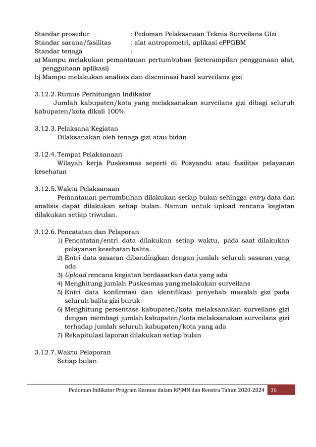 Indikator Kesehatan Masyarakat 2020-2024 | PDF