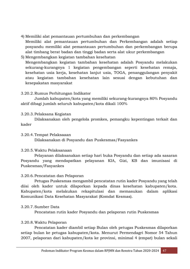 Indikator Kesehatan Masyarakat 2020-2024 | PDF