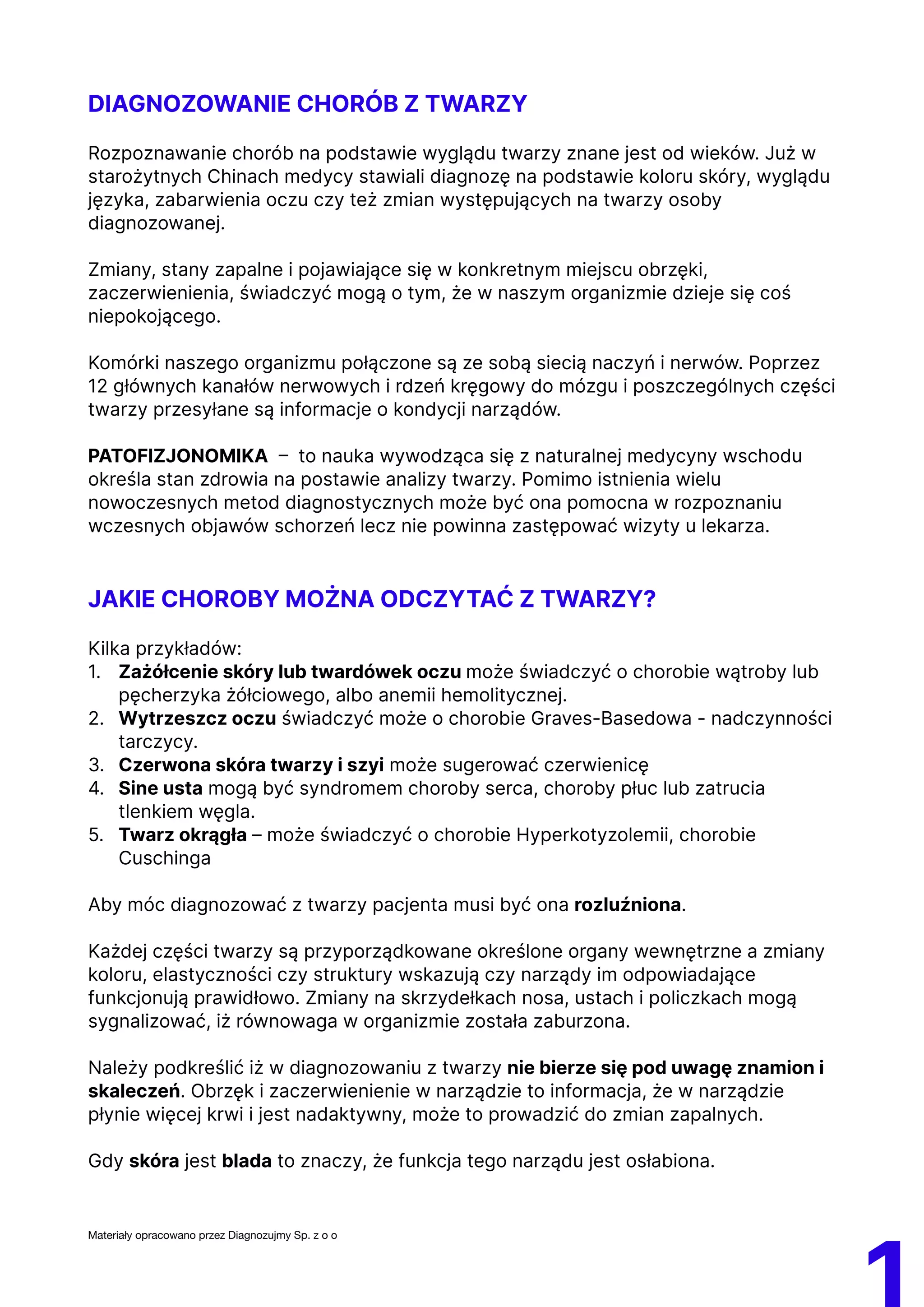 Patofizjonomika - Diagnozowowanie z ludzkiej twarzy | PDF