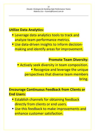 E-book - Elevate - Strategies for building high-performance - Roberto Lico | PDF