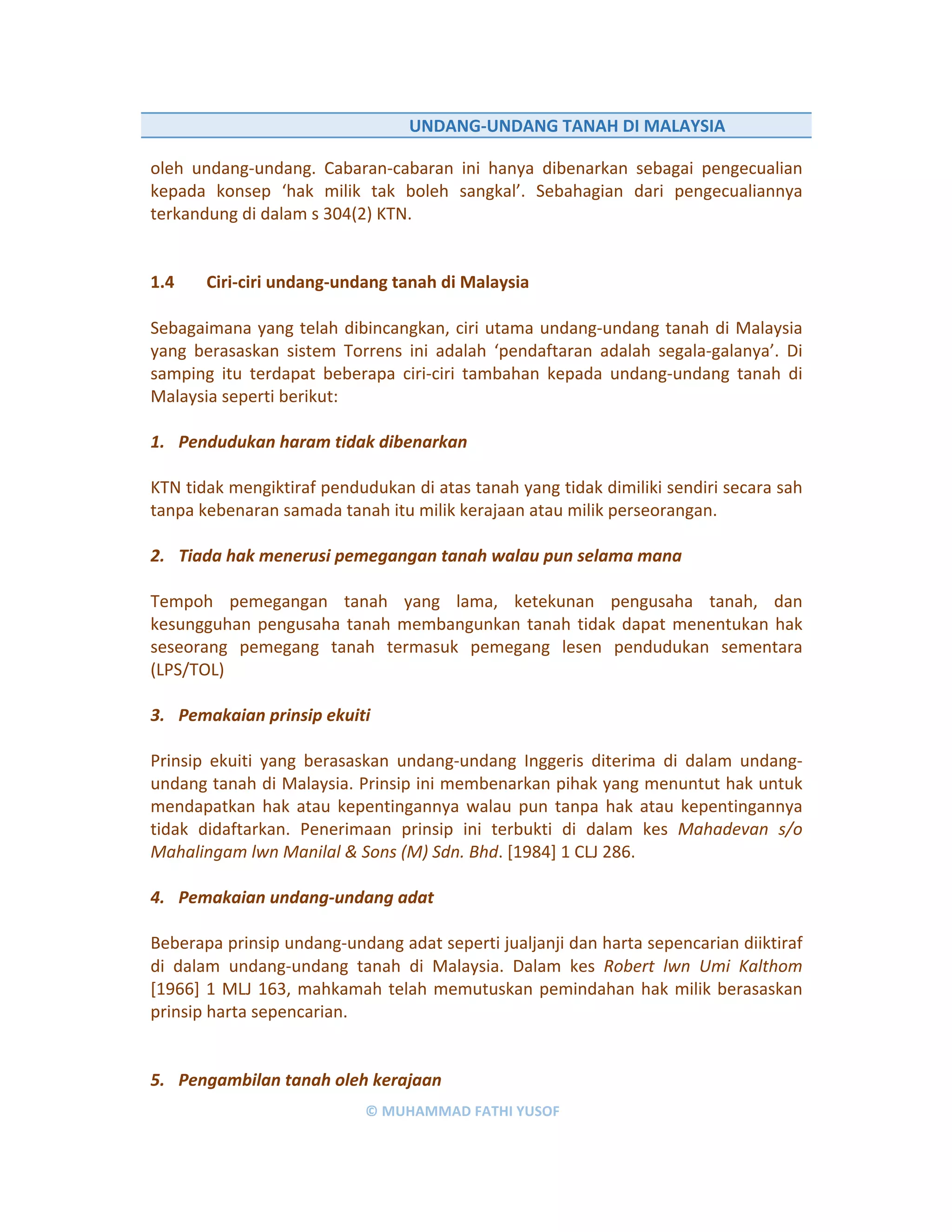 Undang-undang Tanah di Malaysia | PDF