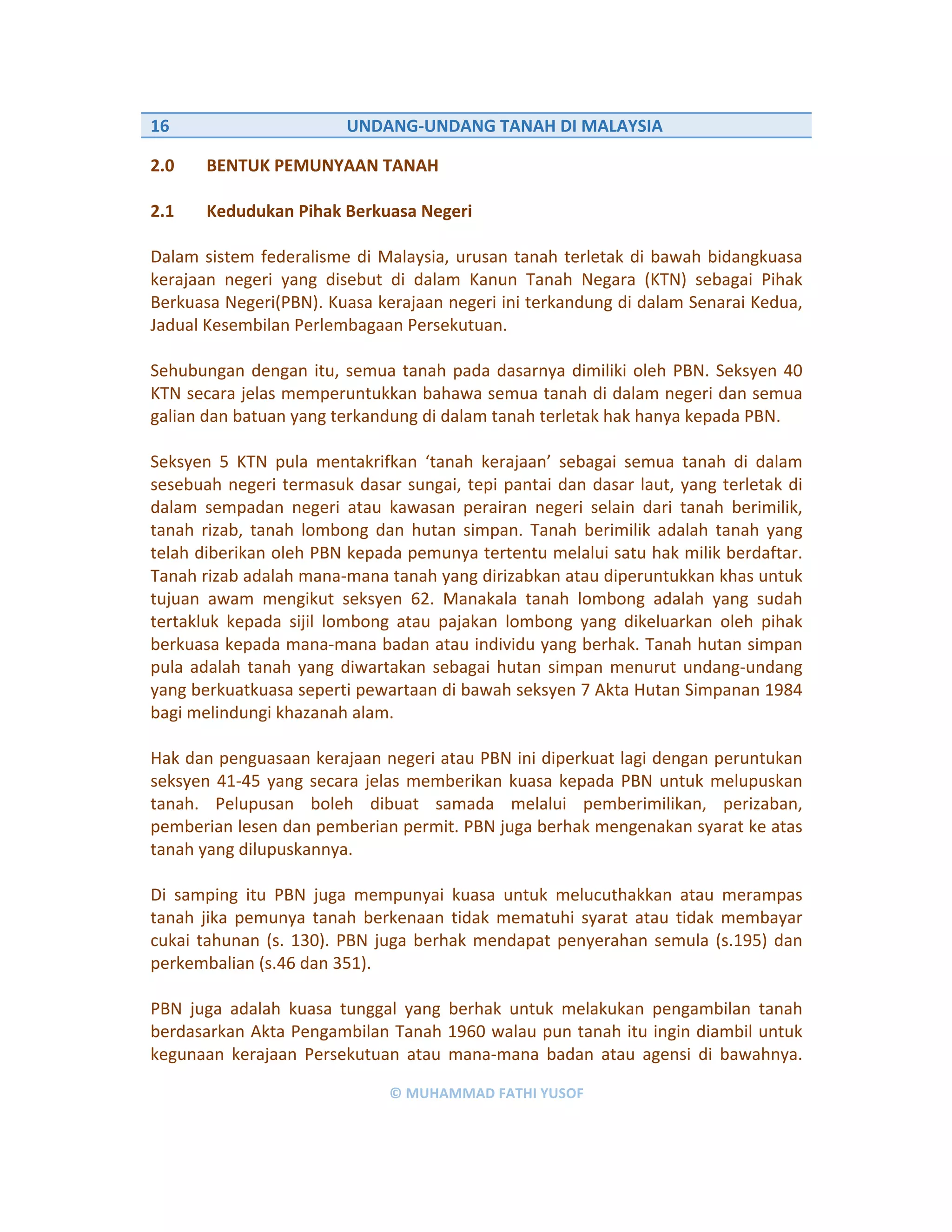 Undang-undang Tanah di Malaysia | PDF