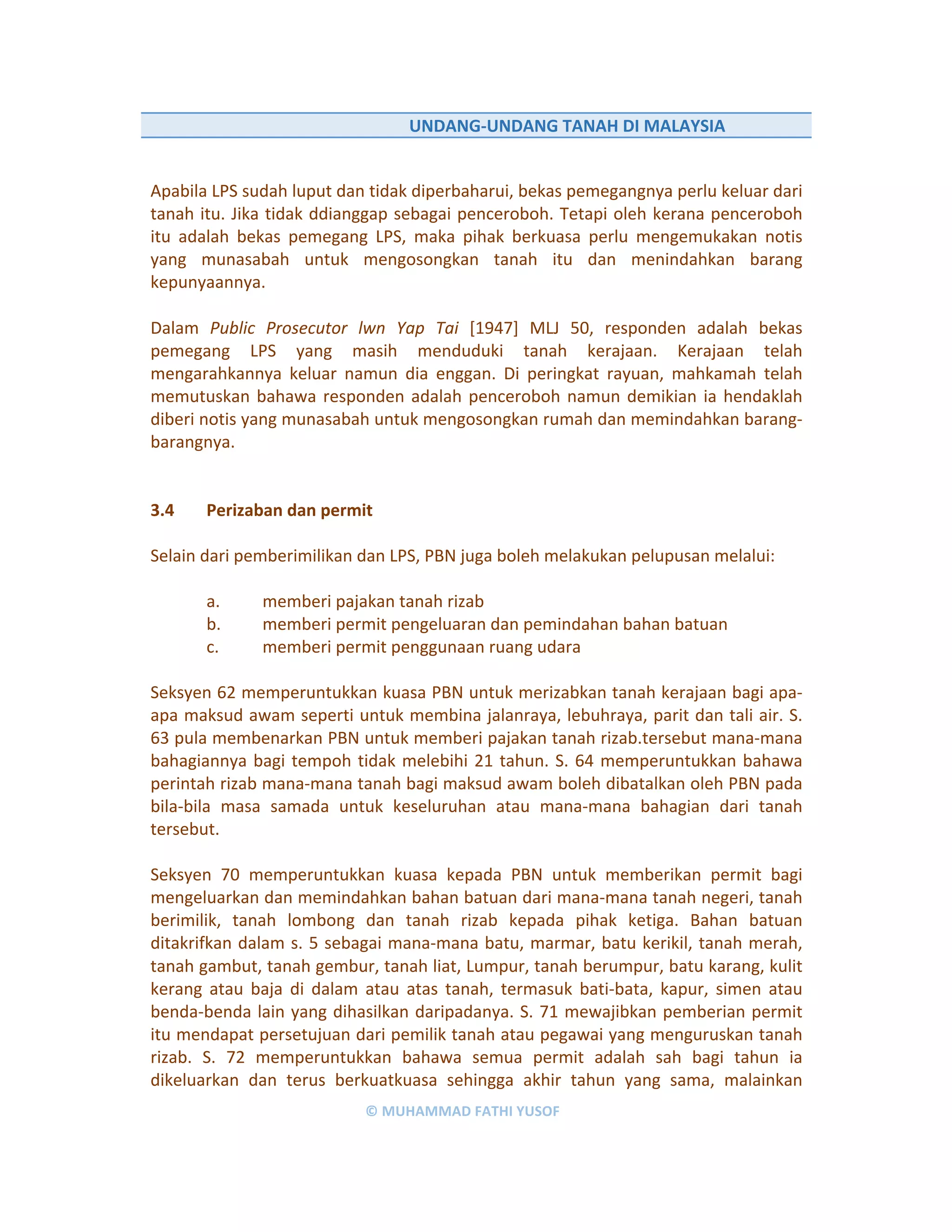 Undang-undang Tanah di Malaysia | PDF