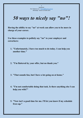 50 ways to nicely say "no"! | PDF